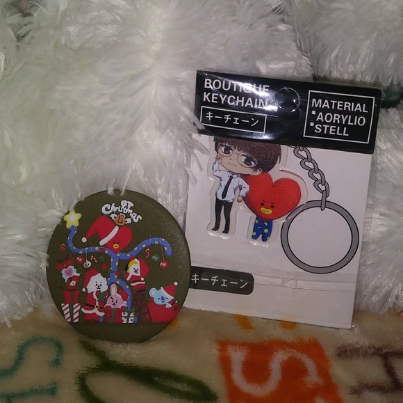 Accessories | Bt21 Bts Bangtan Keychainpin Set V And Tata | Poshmark